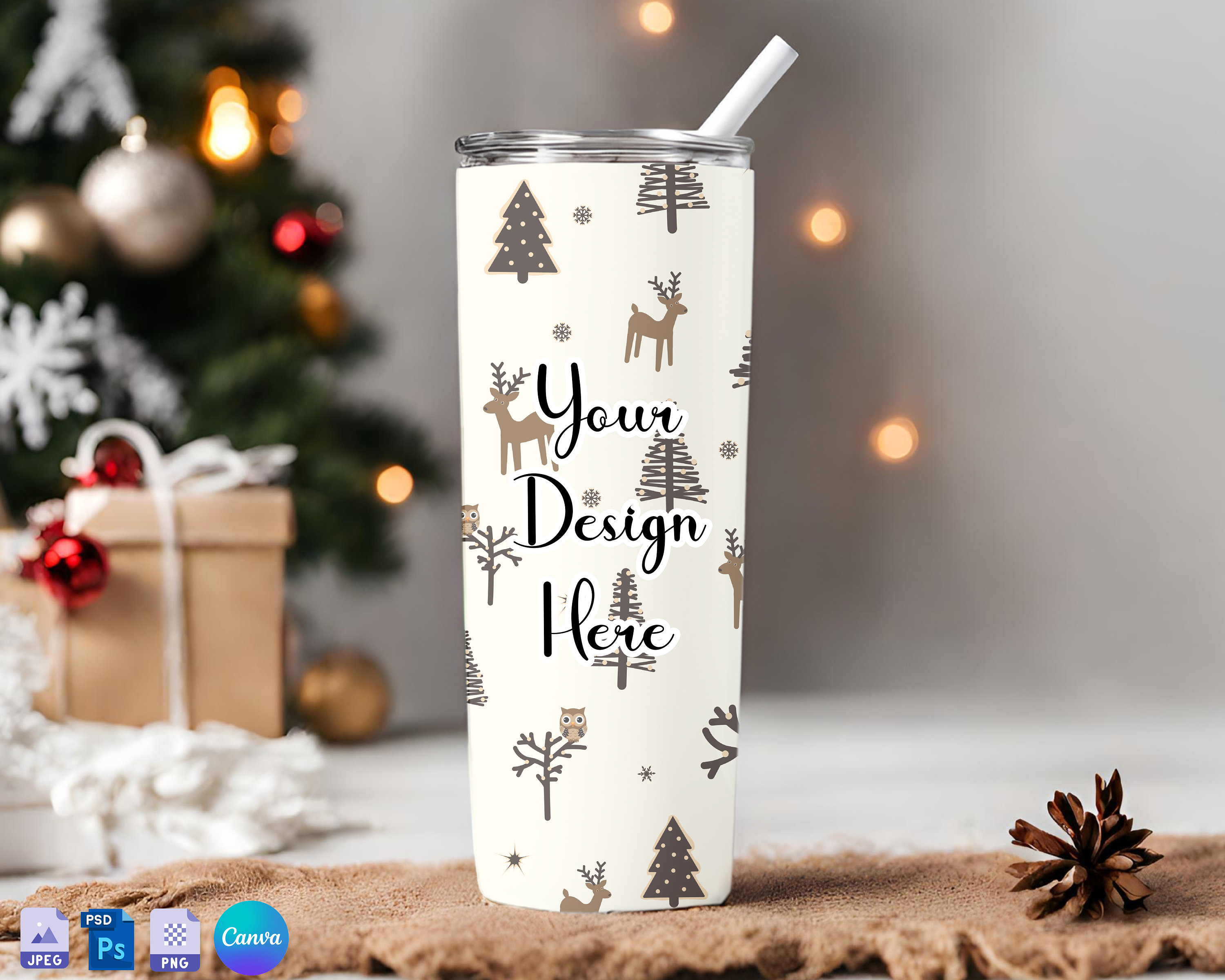Animated Tumbler Canva Preset Mock up Template Edit in CANVA Rotating ...