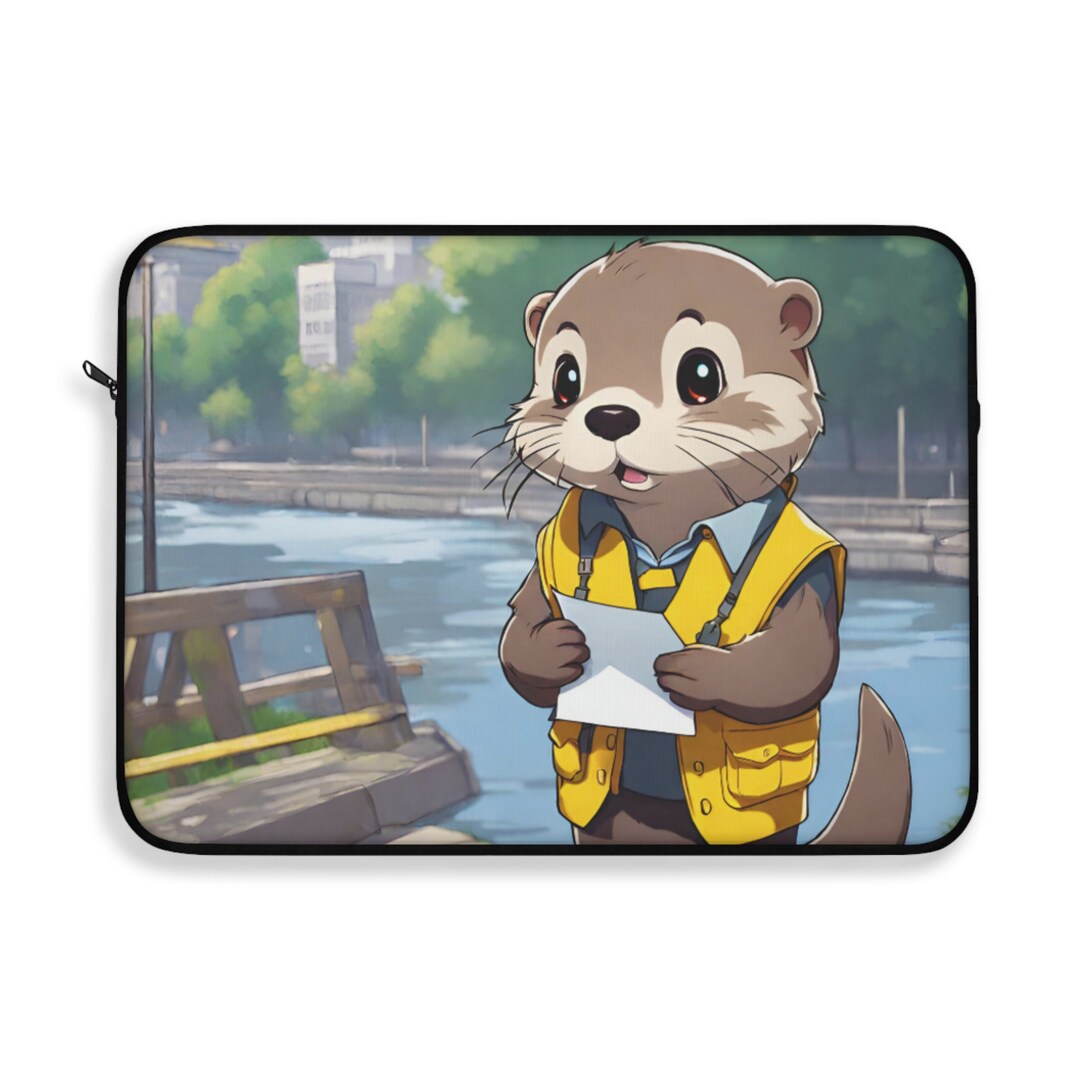 Yellow Vest Mail Delivery Otter Laptop Sleeve Office School Supply ...