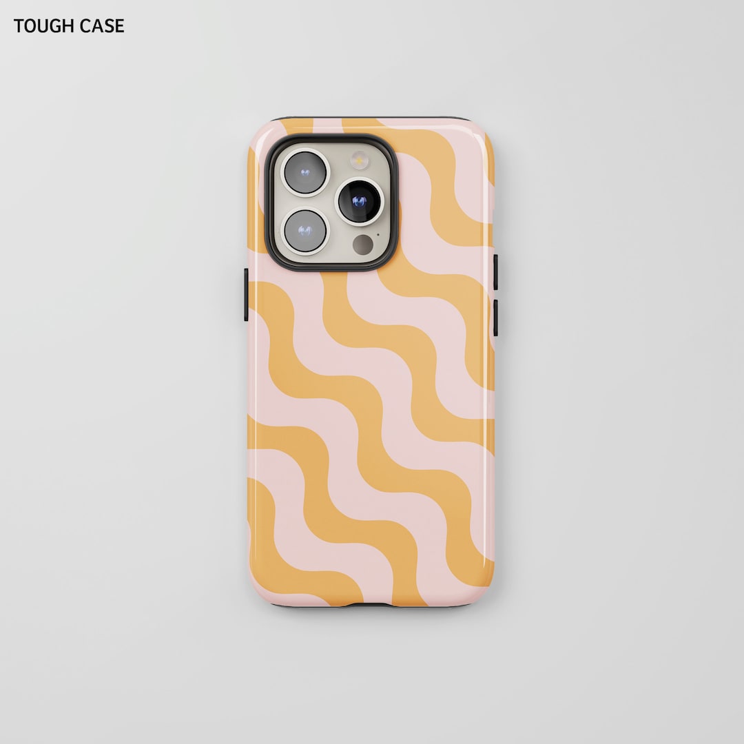 Retro 70s Wavy iPhone Case: Abstract Funky Waves, Tough Case - Etsy