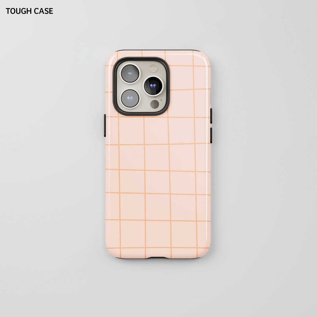 GRID Peachy Phone Case for Iphone, for Samsung and Google Pixel, All Models Striped, Geometric ...