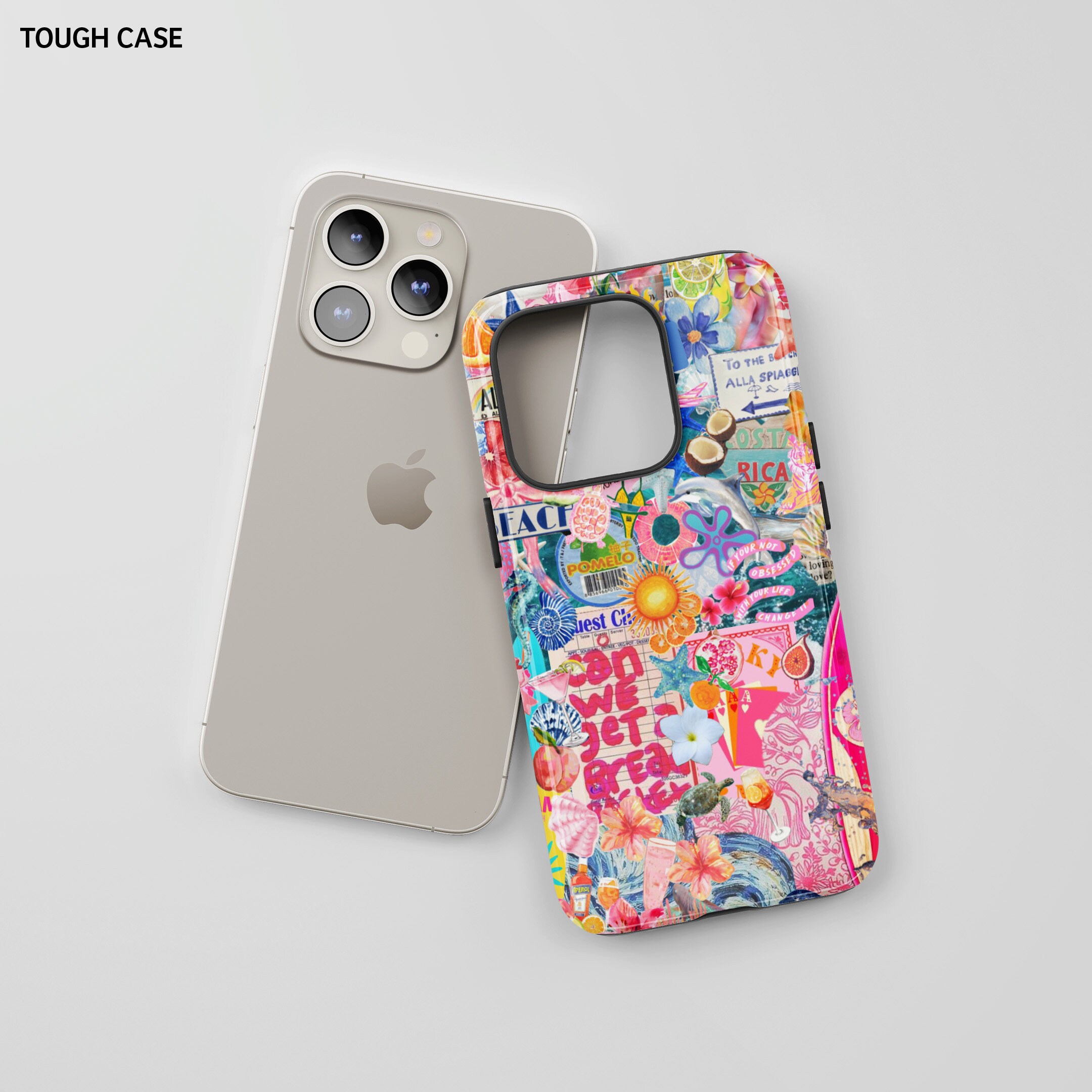 Summer Collage Phone Case, Scrapbook Phone Case Aesthetic iPhone Case ...