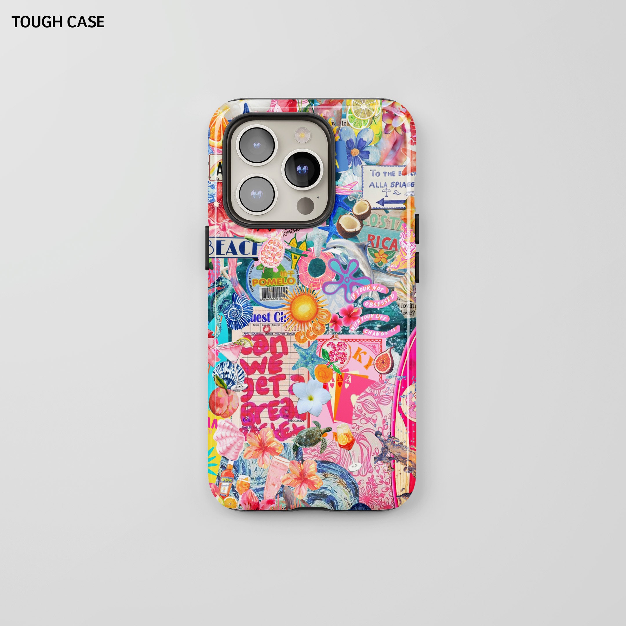 Summer Collage Phone Case, Scrapbook Phone Case Aesthetic iPhone Case ...