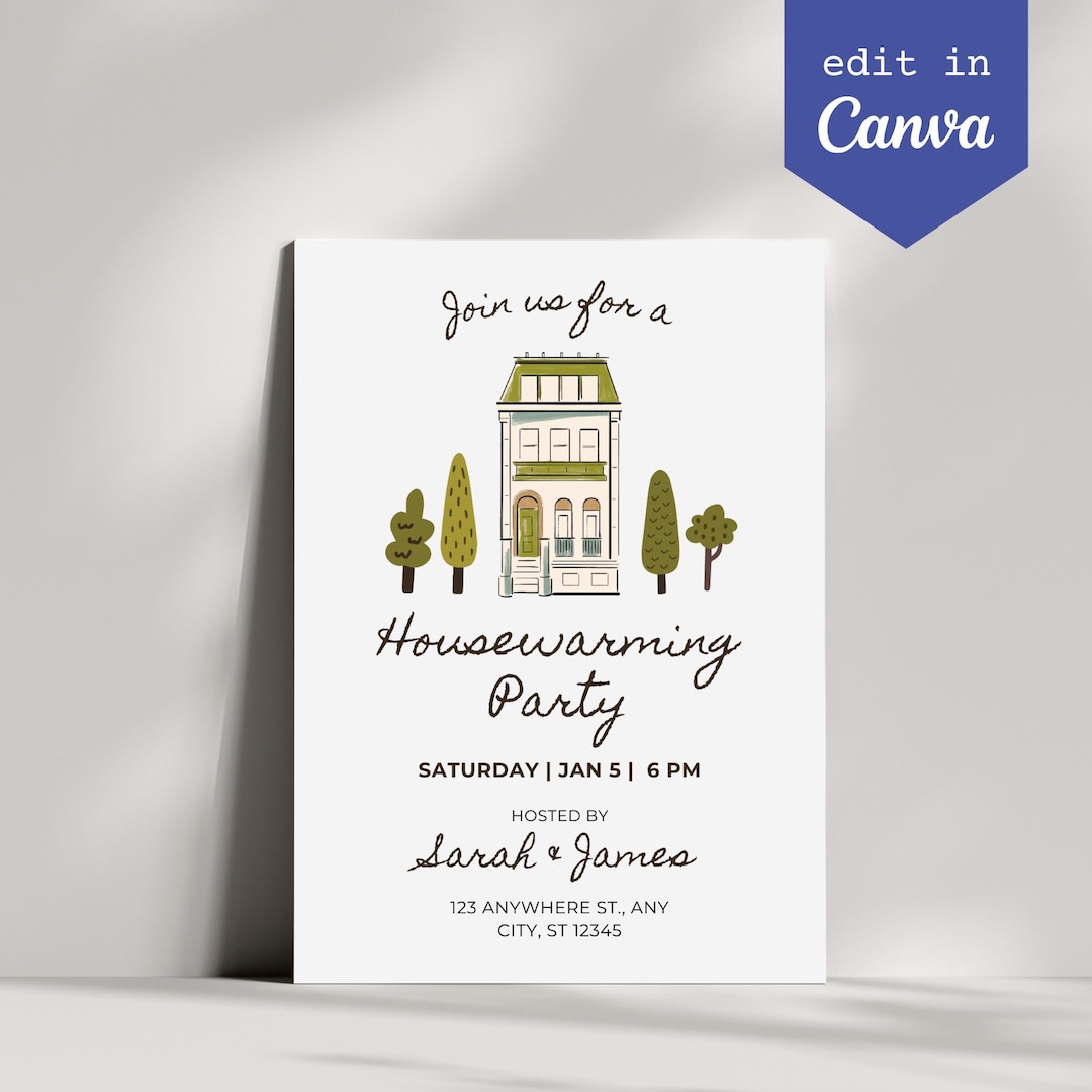 House Warming Invitation Digital Download, Editable Housewarming ...
