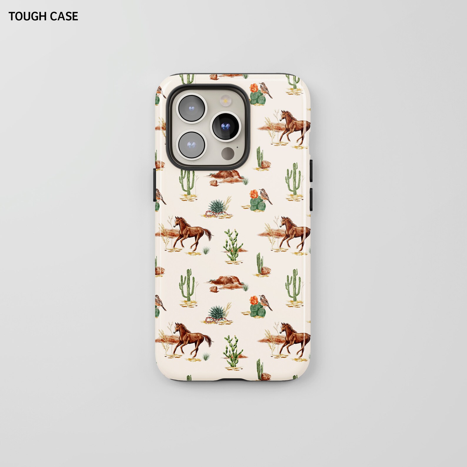 Wild West Phone Case, Desert Plants Snakes Phone Case, Western Cactus ...