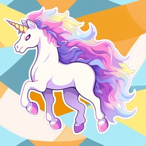 Seraphina Shine (RUS-5) - Rainbow Unicorn Sticker - Whimsical Unicorn ...
