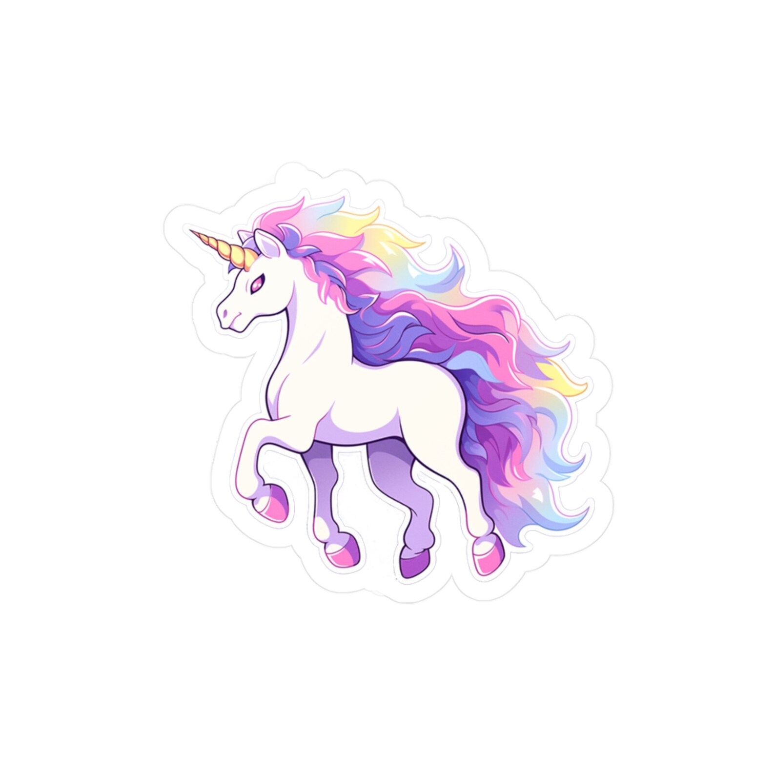 Seraphina Shine (RUS-5) - Rainbow Unicorn Sticker - Whimsical Unicorn ...