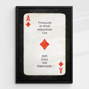 Ace of Diamonds Playing Cards Quote Motivational Inspirational, Framed ...