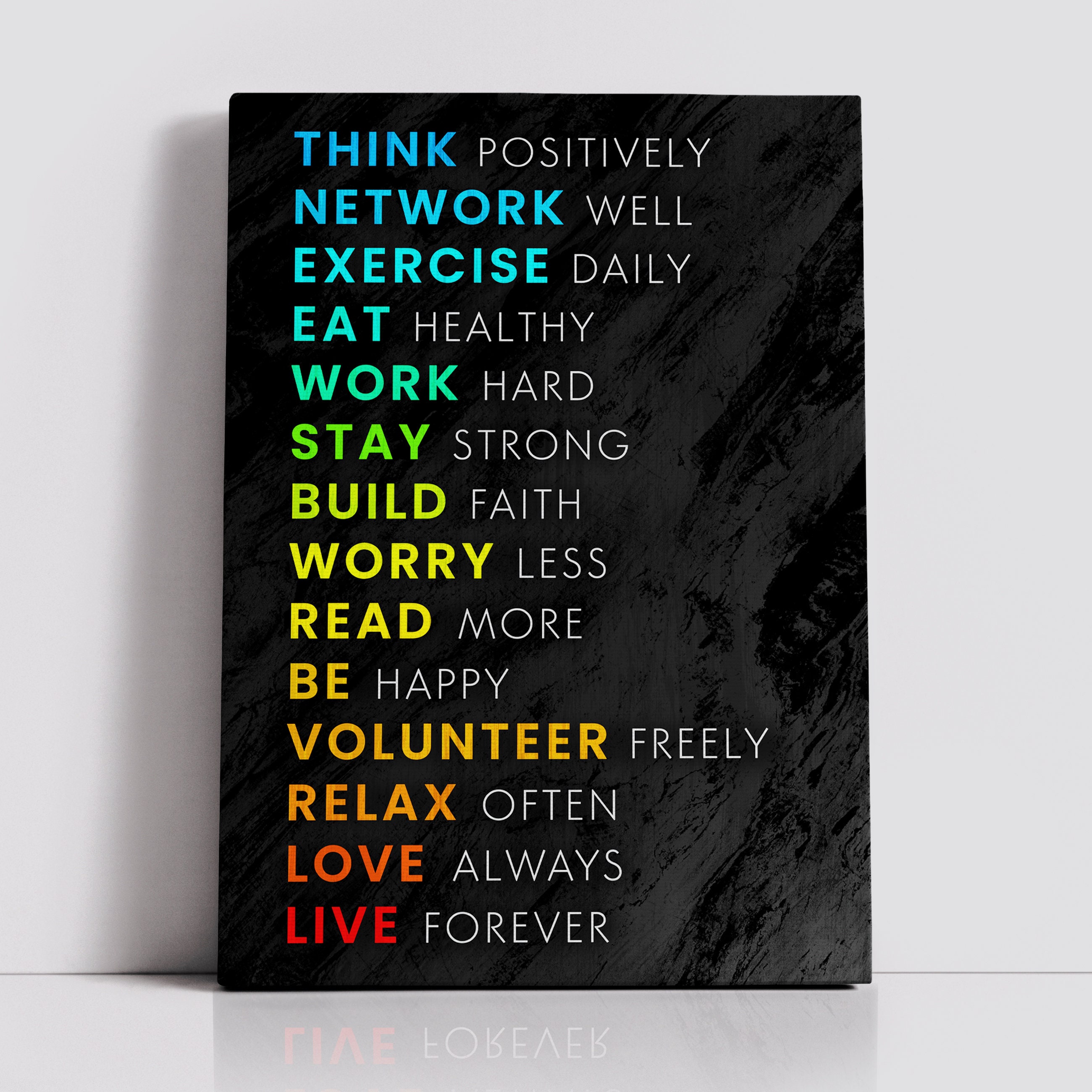 Positive Happiness Words List Quotes Motivational Inspirational, Framed ...