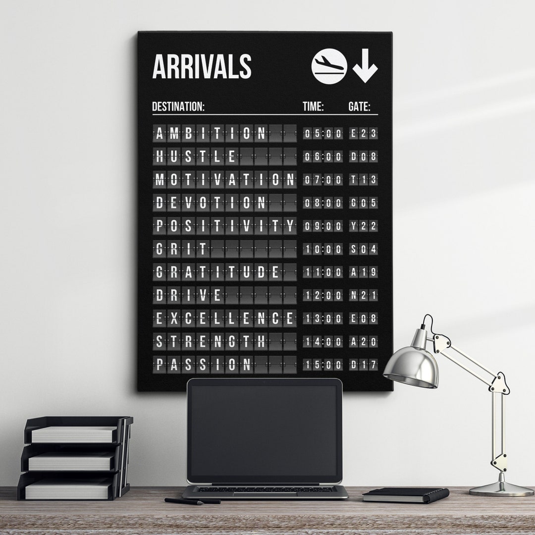 Arrivals Success List Board Quotes Motivational Inspirational, Framed ...