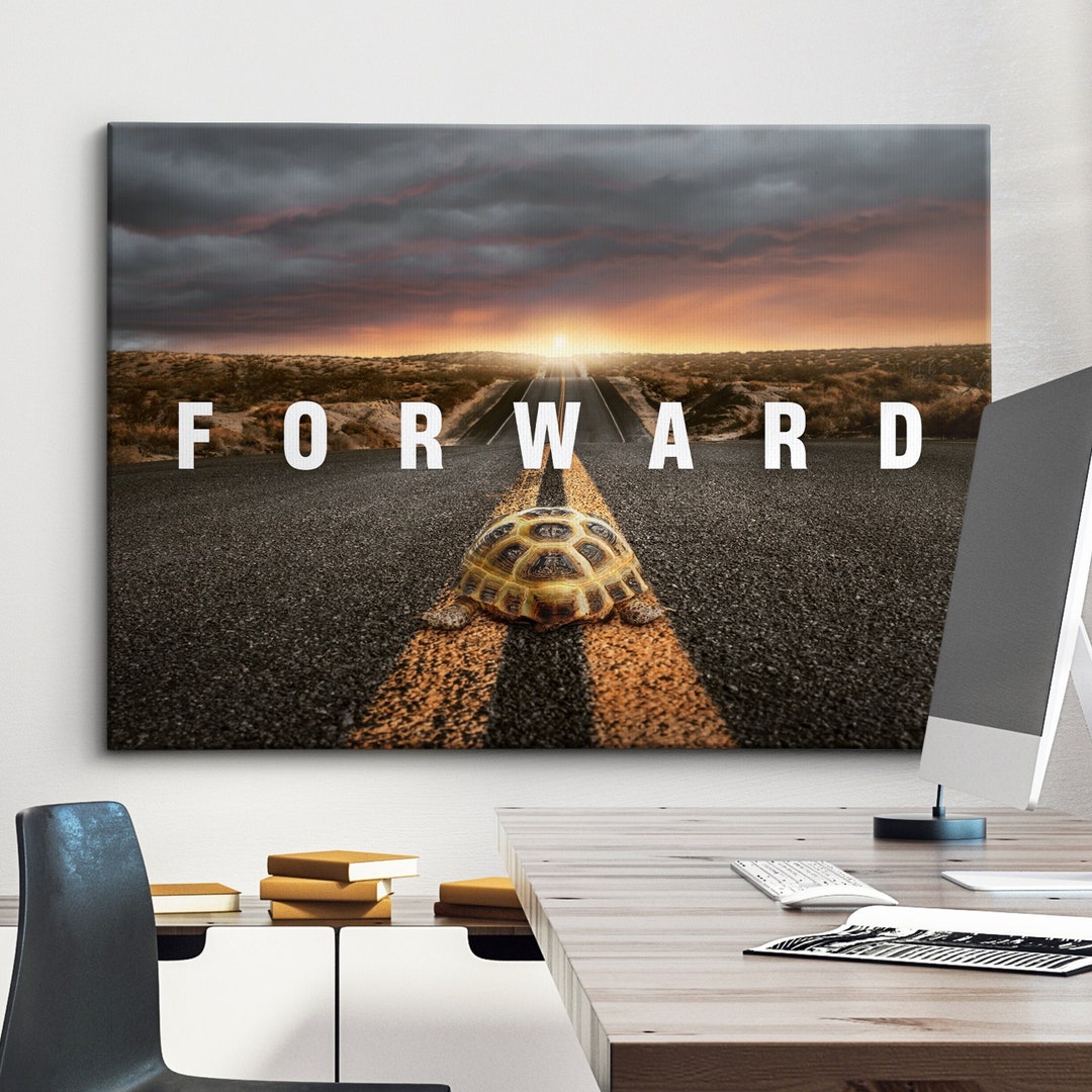 Moving Forward Turtle Long Road Motivational Inspirational, Framed ...