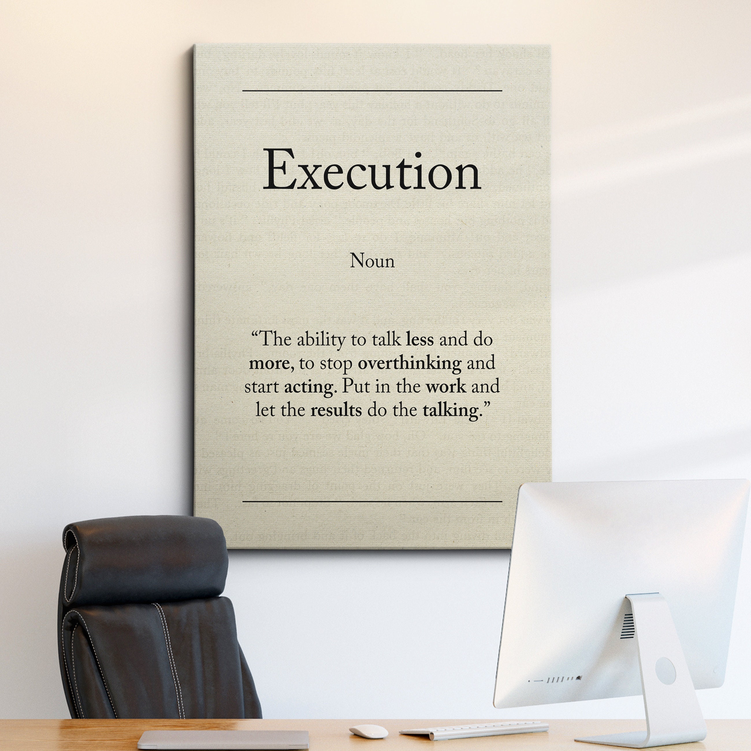 Execution Book Page Definition Quote Motivational Inspirational Framed ...