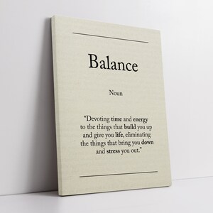 Balance Book Page Definition Quote Positivity Inspirational Framed ...