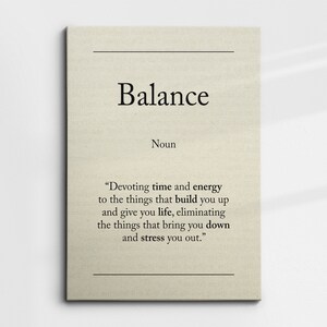 Balance Book Page Definition Quote Positivity Inspirational Framed ...
