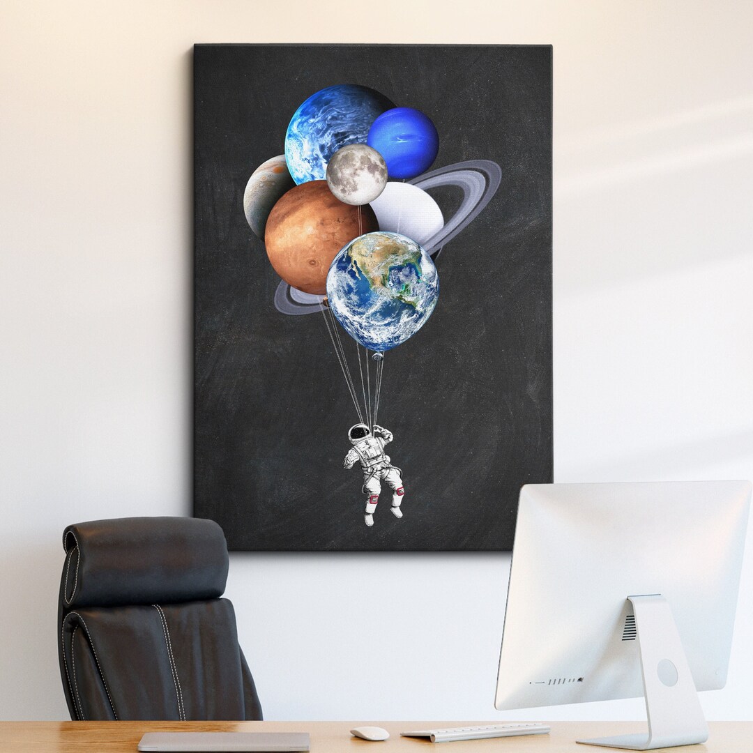 Astronaut Planet Balloons Space Motivational Inspirational, Framed ...