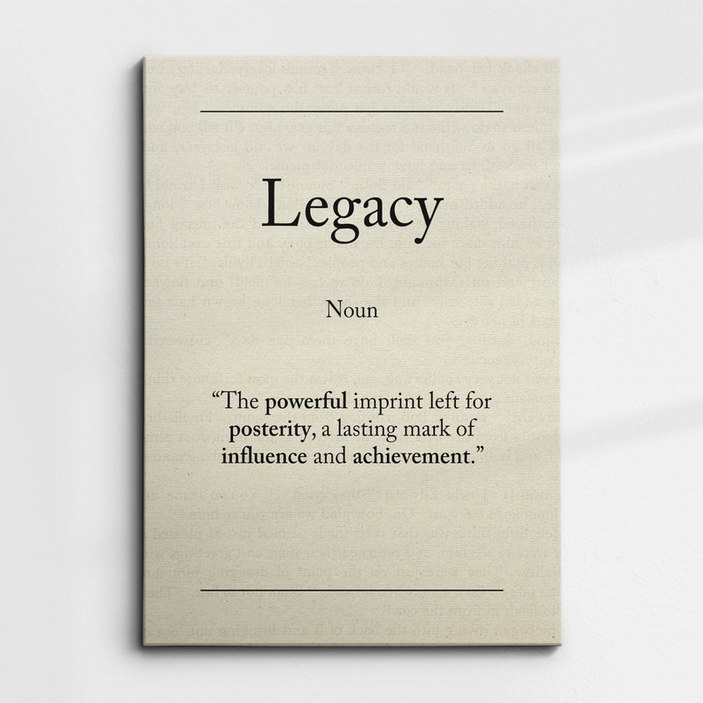 Legacy Book Page Definition Quote Motivational Inspirational Framed ...