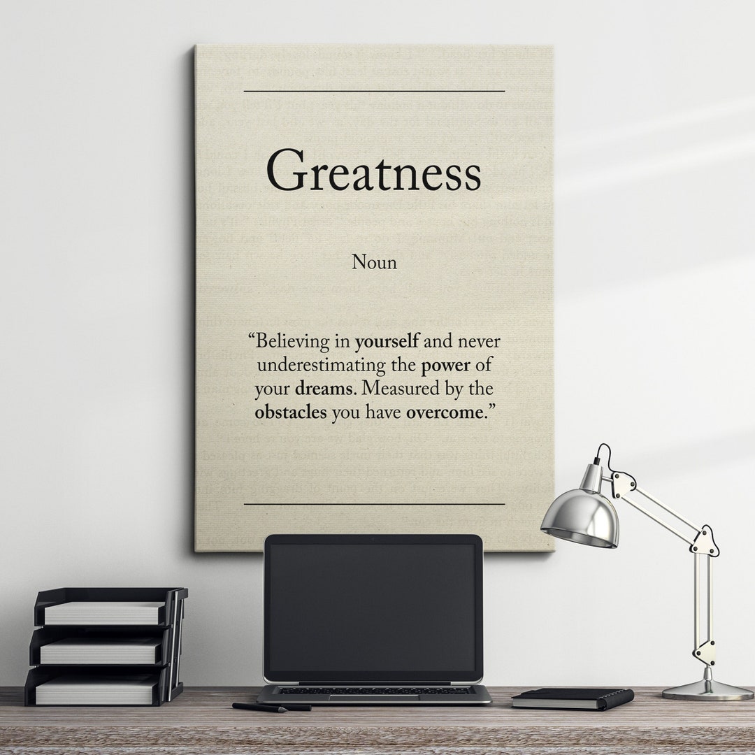 Greatness Book Page Definition Quote Motivational Inspirational Framed ...