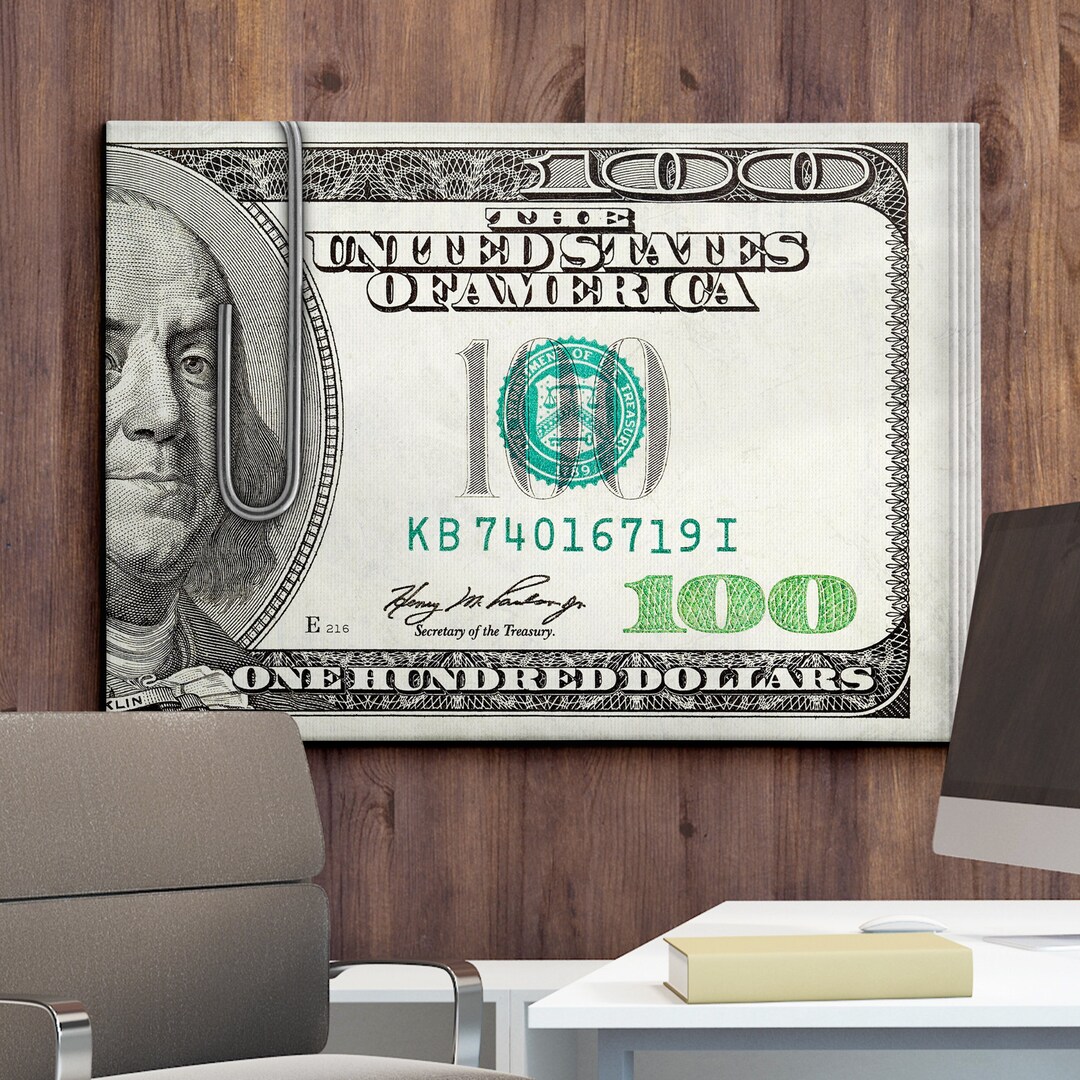 One Hundred Dollar Bill Paper Clip Motivational Inspirational, Framed ...