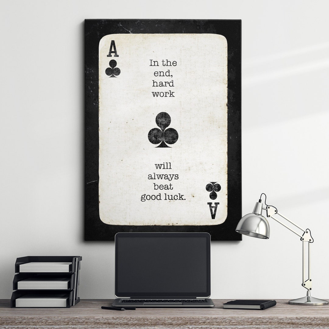 Ace of Club Playing Cards Quote Motivational Inspirational, Framed ...
