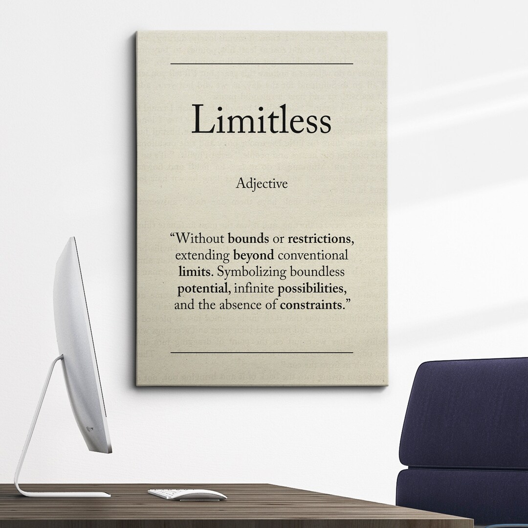 Limitless Book Page Definition Quote Motivational Inspirational Framed ...