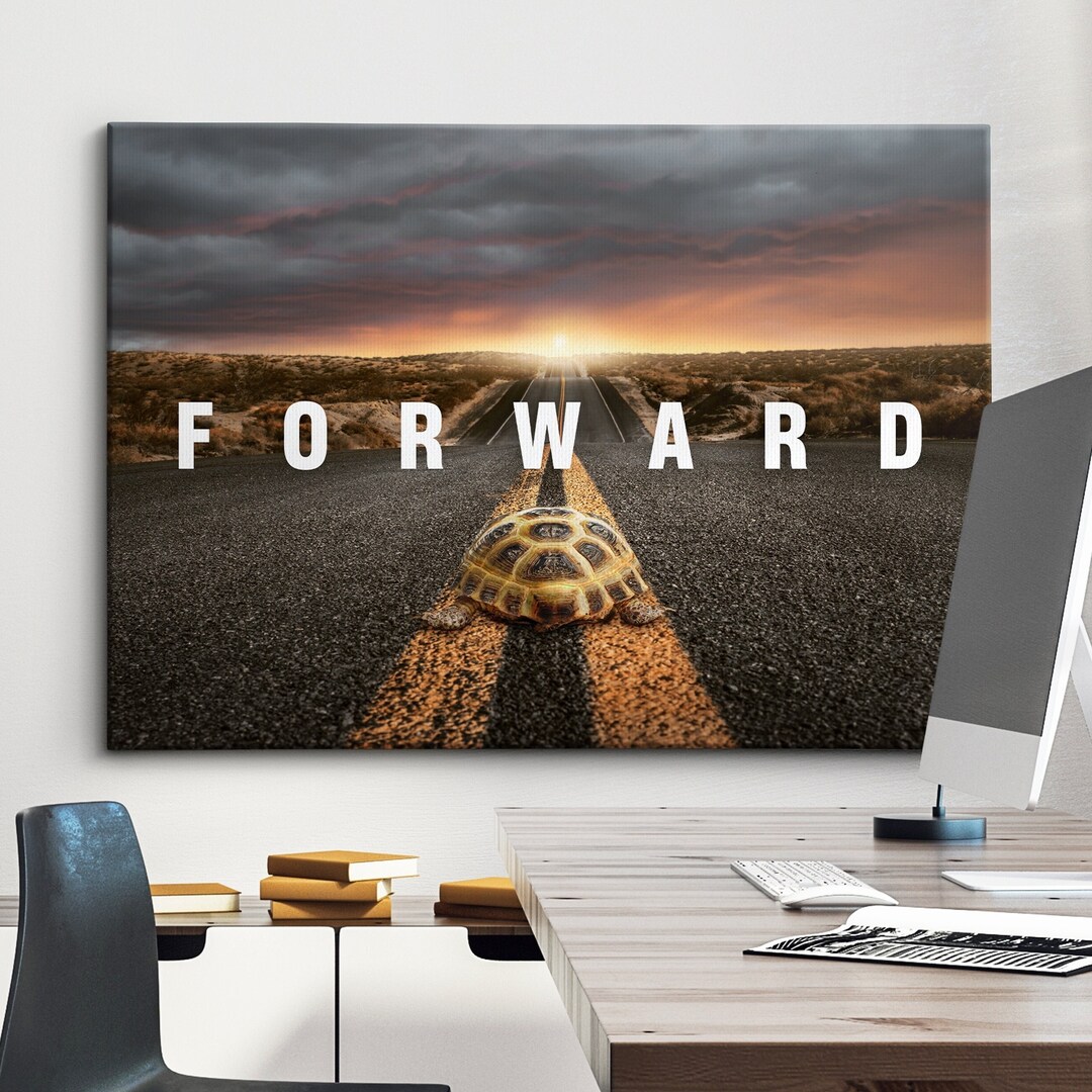 Moving Forward Turtle Long Road Motivational Inspirational, Framed ...