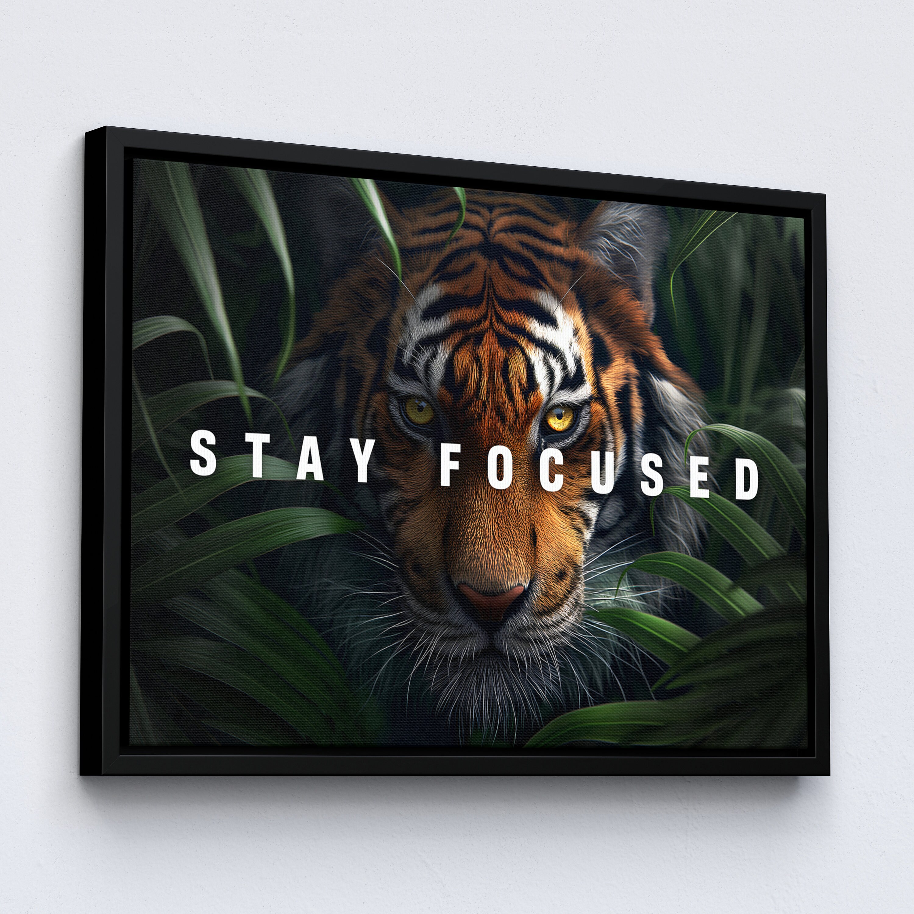 Tiger Stay Focused Quote Animal Motivational Inspirational Framed ...