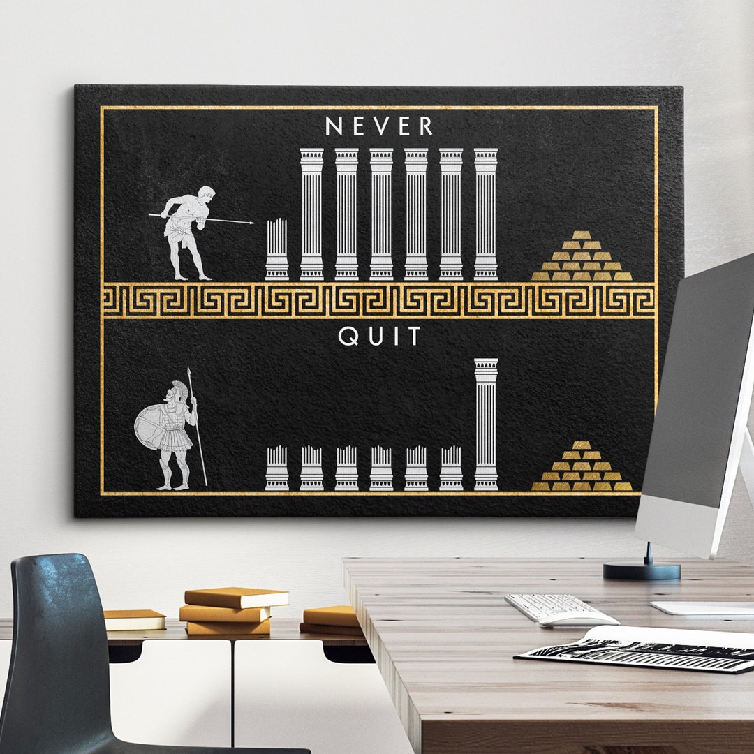 Never Quit Roman Empire Pillars Quote Motivational Inspirational ...