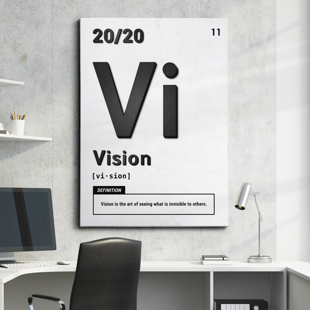 Vision Periodic Elements Definition Motivational Inspirational, Framed ...