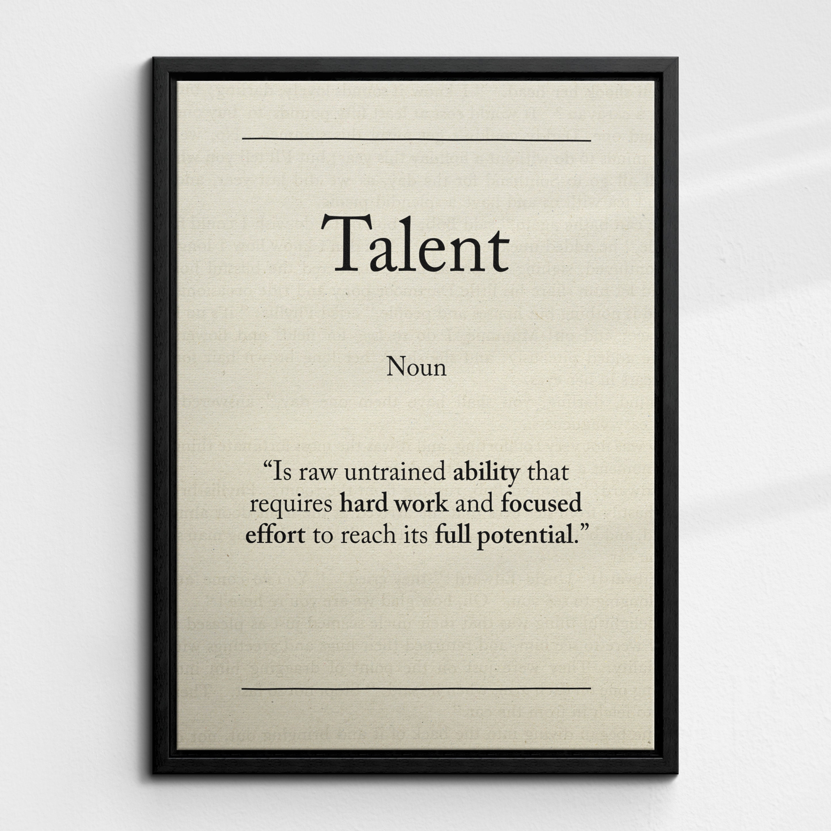 Talent Book Page Definition Quote Motivational Inspirational Framed ...