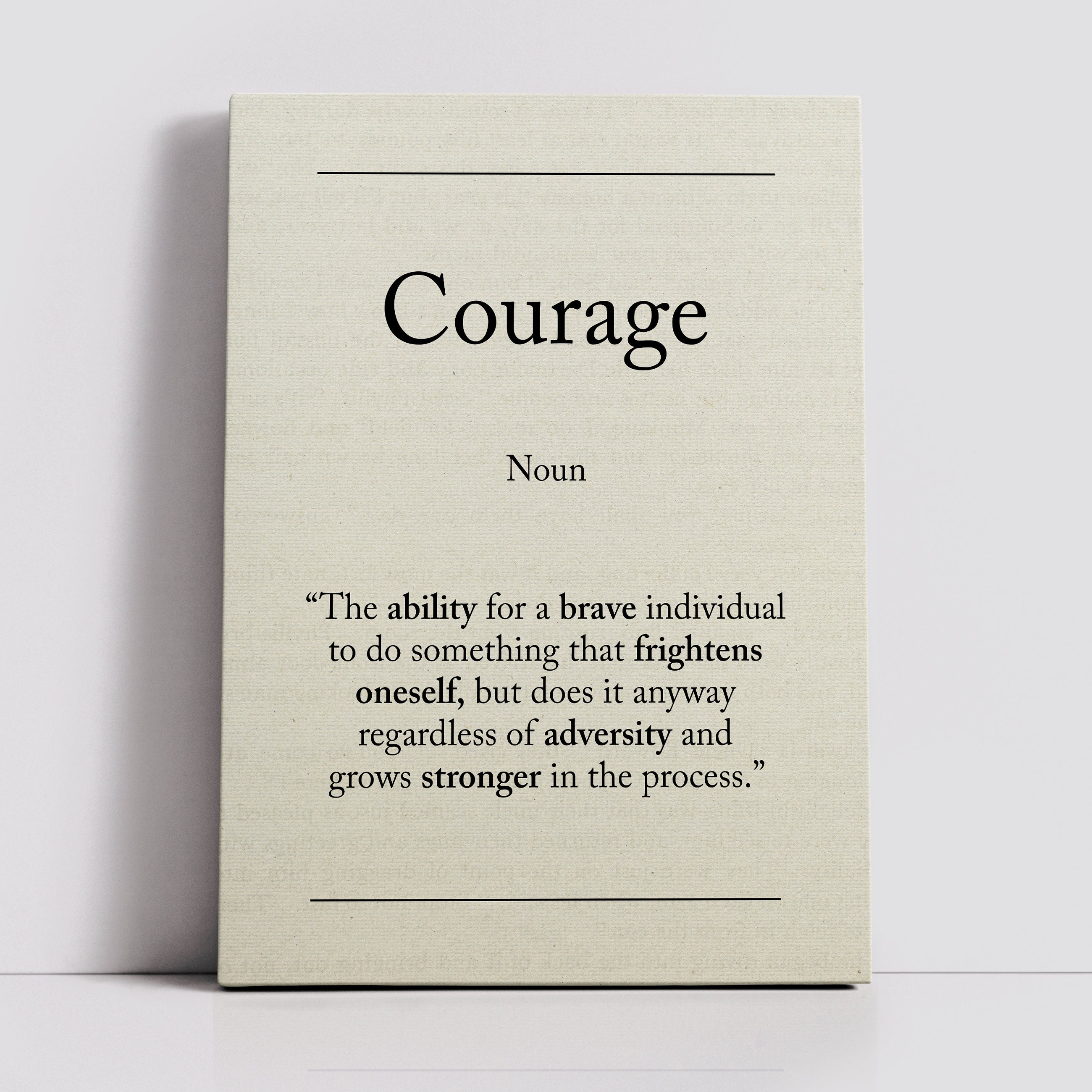 Courage Book Page Definition Quote Motivational Inspirational Framed ...