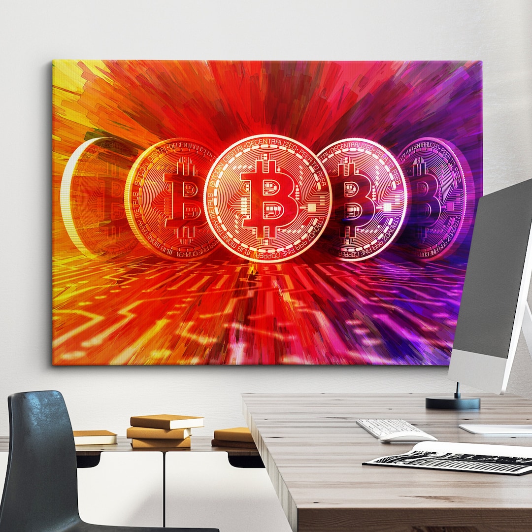 Bitcoin Color Burst Crypto Finance Motivational Inspirational, Framed ...