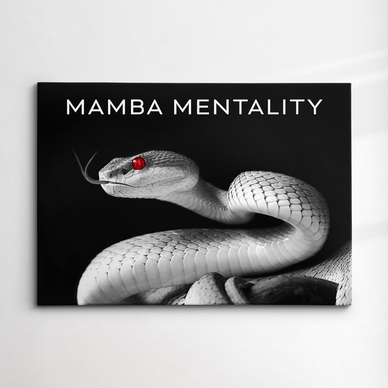 Mamba Mentality Red Eye Snake Motivational Inspirational, Framed Canvas ...