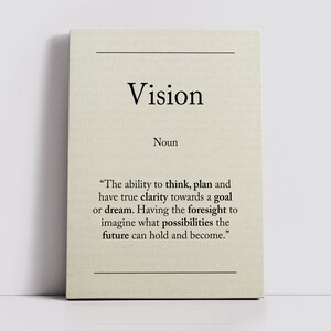 Vision Book Page Definition Quote Motivational Inspirational Framed ...