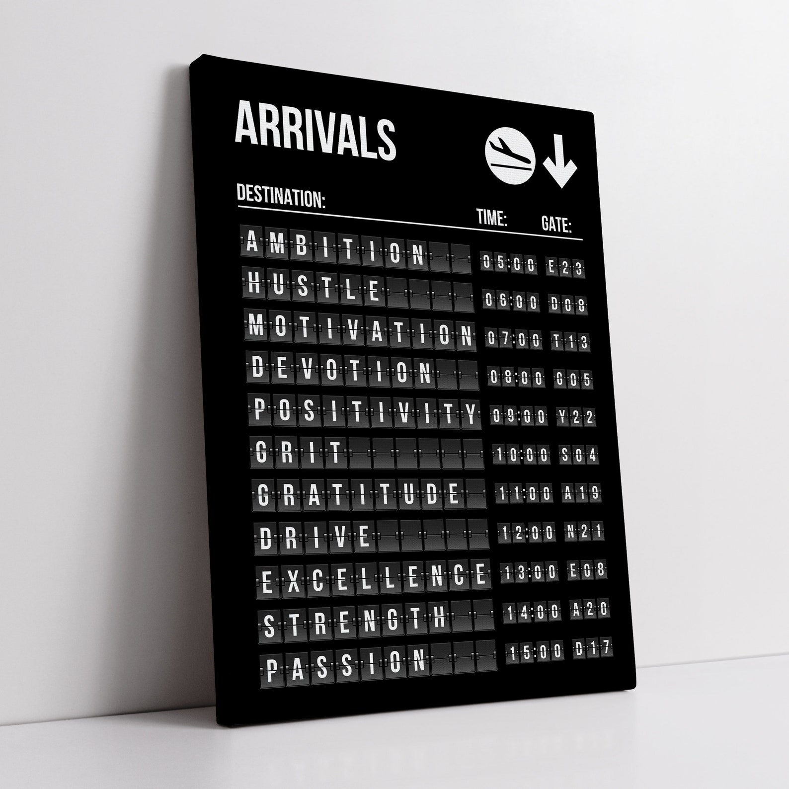 Arrivals Success List Board Quotes Motivational Inspirational, Framed ...