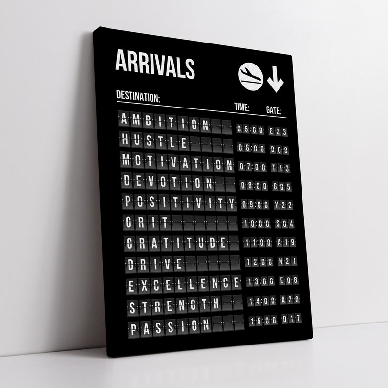 Arrivals Success List Board Quotes Motivational Inspirational, Framed ...