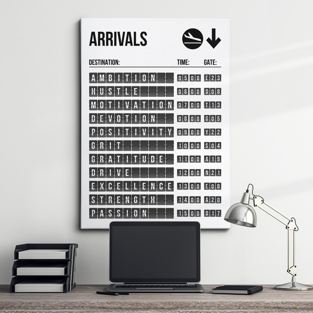 Arrivals Success List Board Quotes Motivational Inspirational, Framed ...