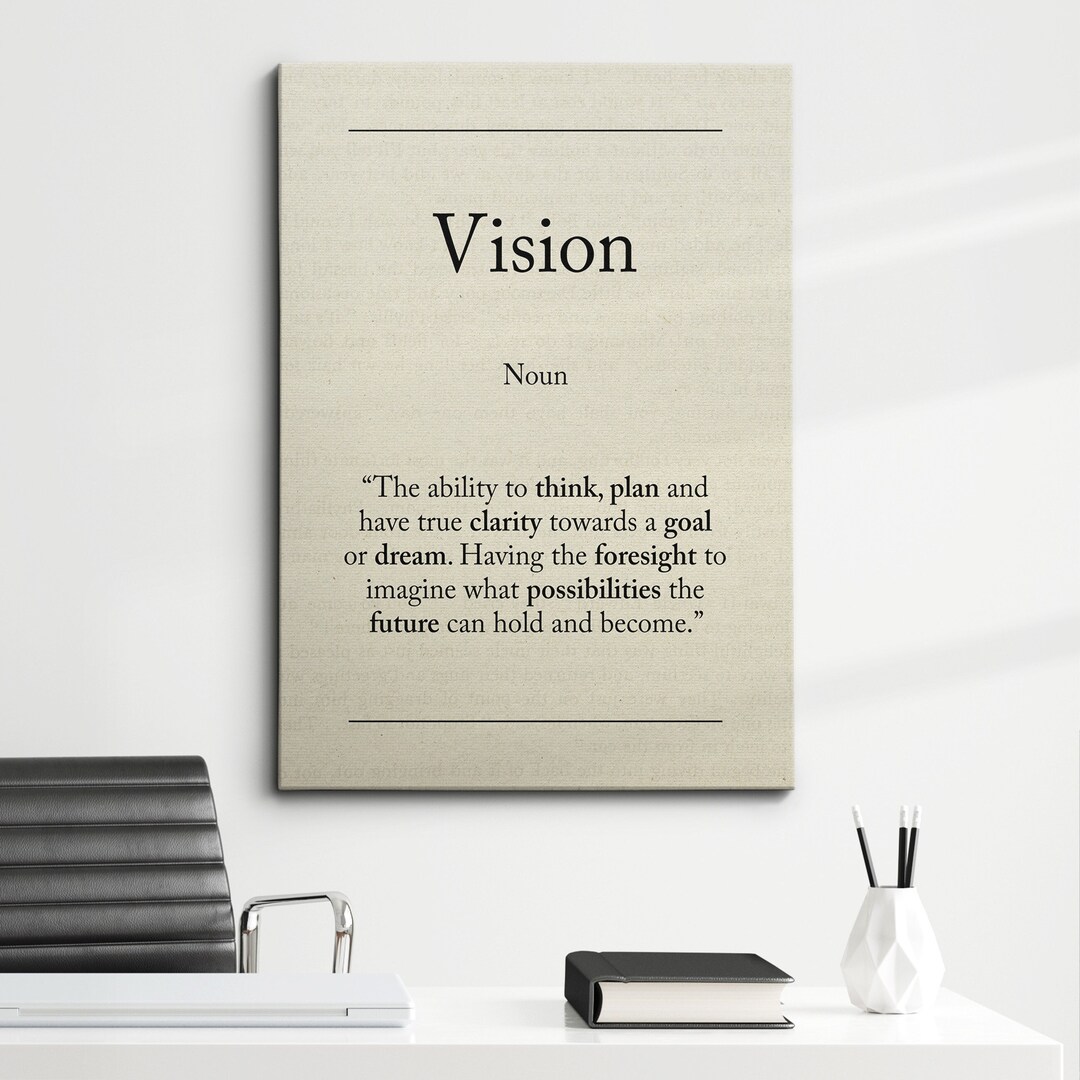 Vision Book Page Definition Quote Motivational Inspirational Framed ...