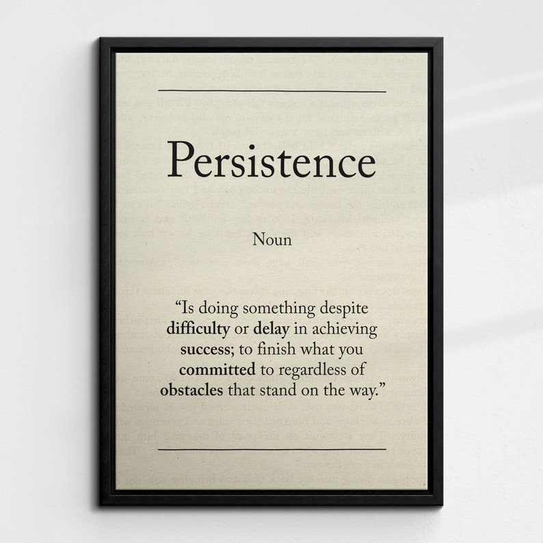 Persistence Book Page Definition Quote Motivational Inspirational ...