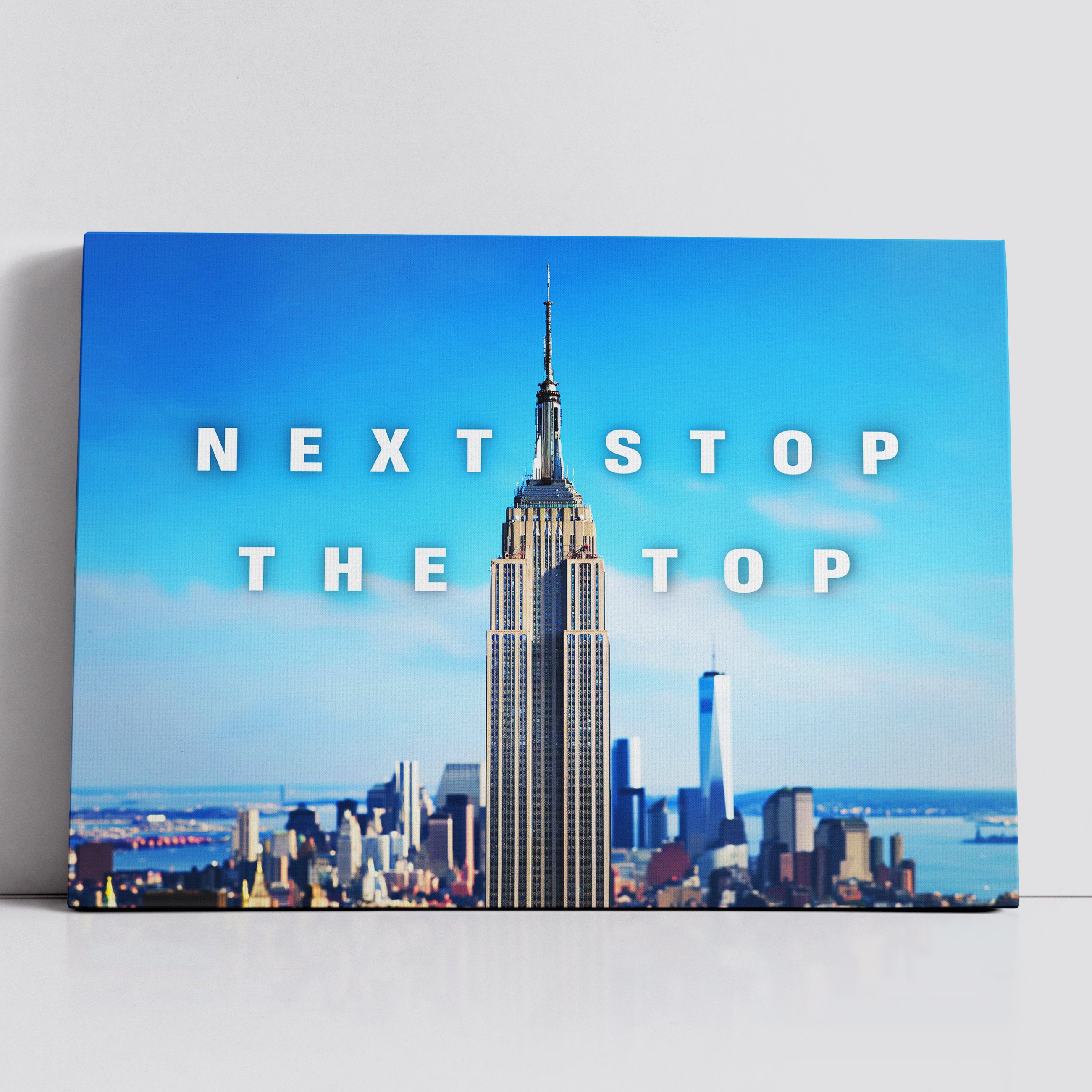 Next Stop the Top Motivational Inspirational, Framed Canvas Wall Art ...