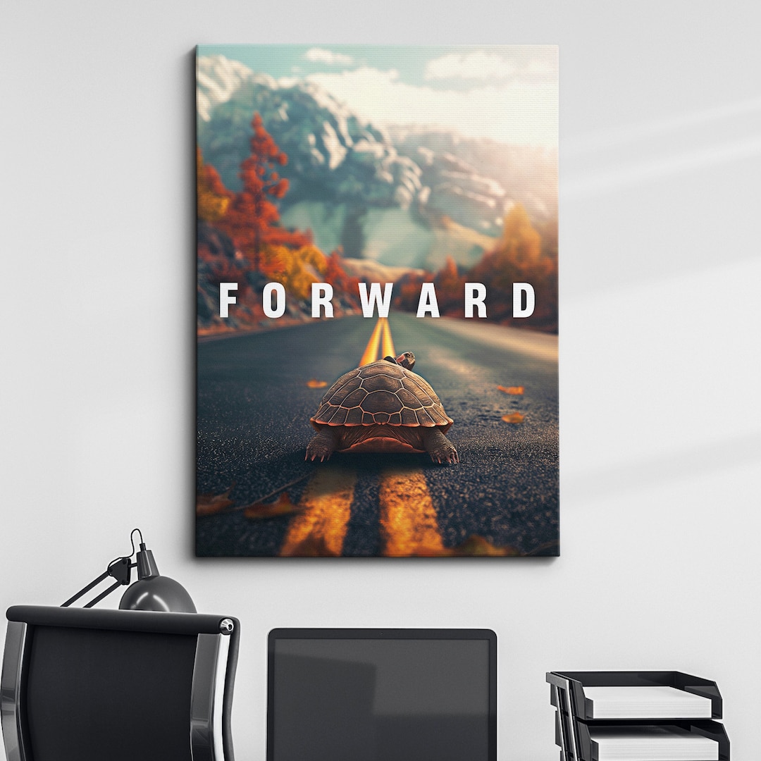 Moving Forward Turtle Landscape Journey Motivational Inspirational ...