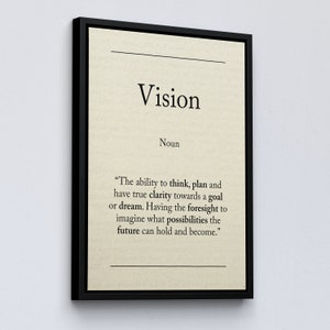 Vision Book Page Definition Quote Motivational Inspirational Framed ...
