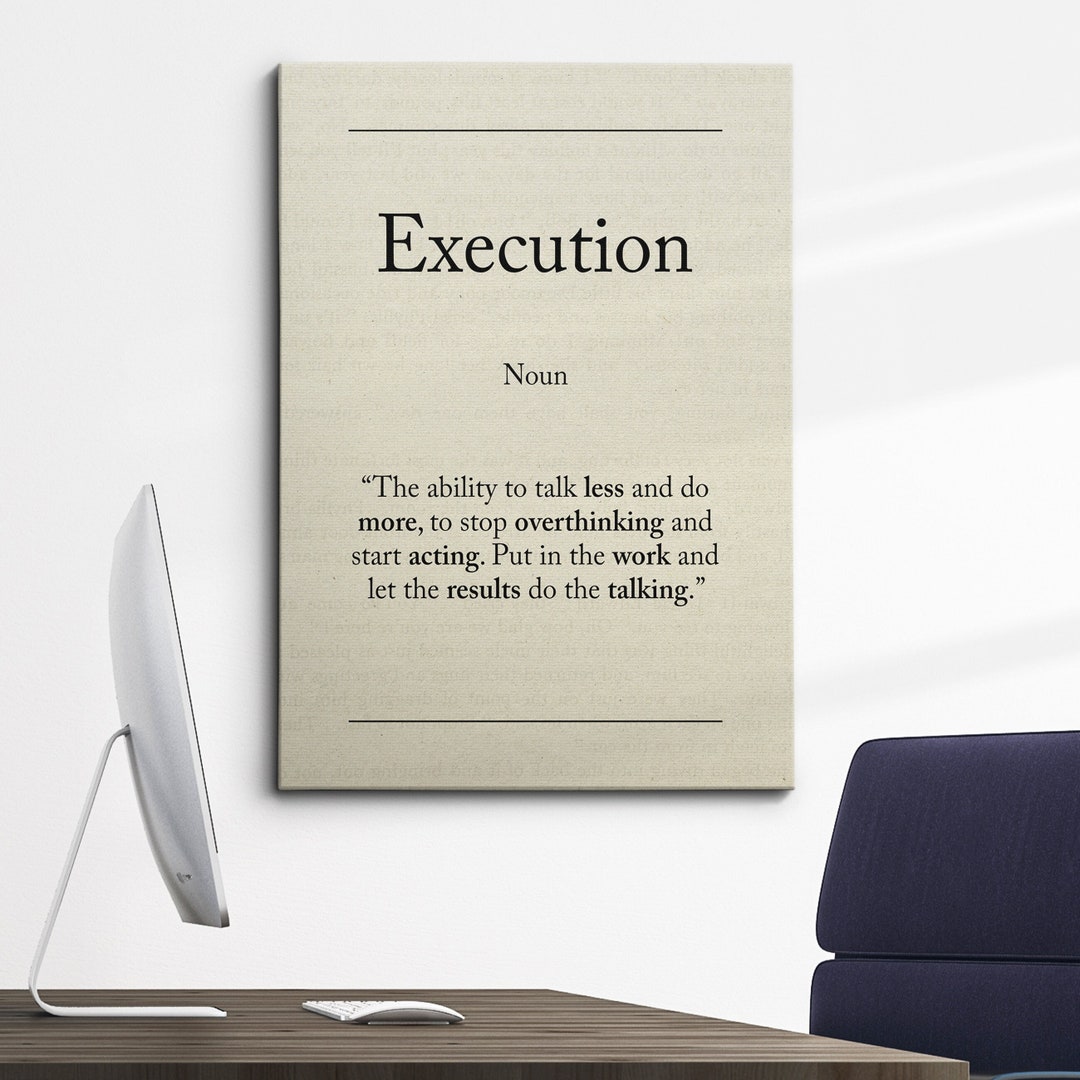 Execution Book Page Definition Quote Motivational Inspirational Framed ...