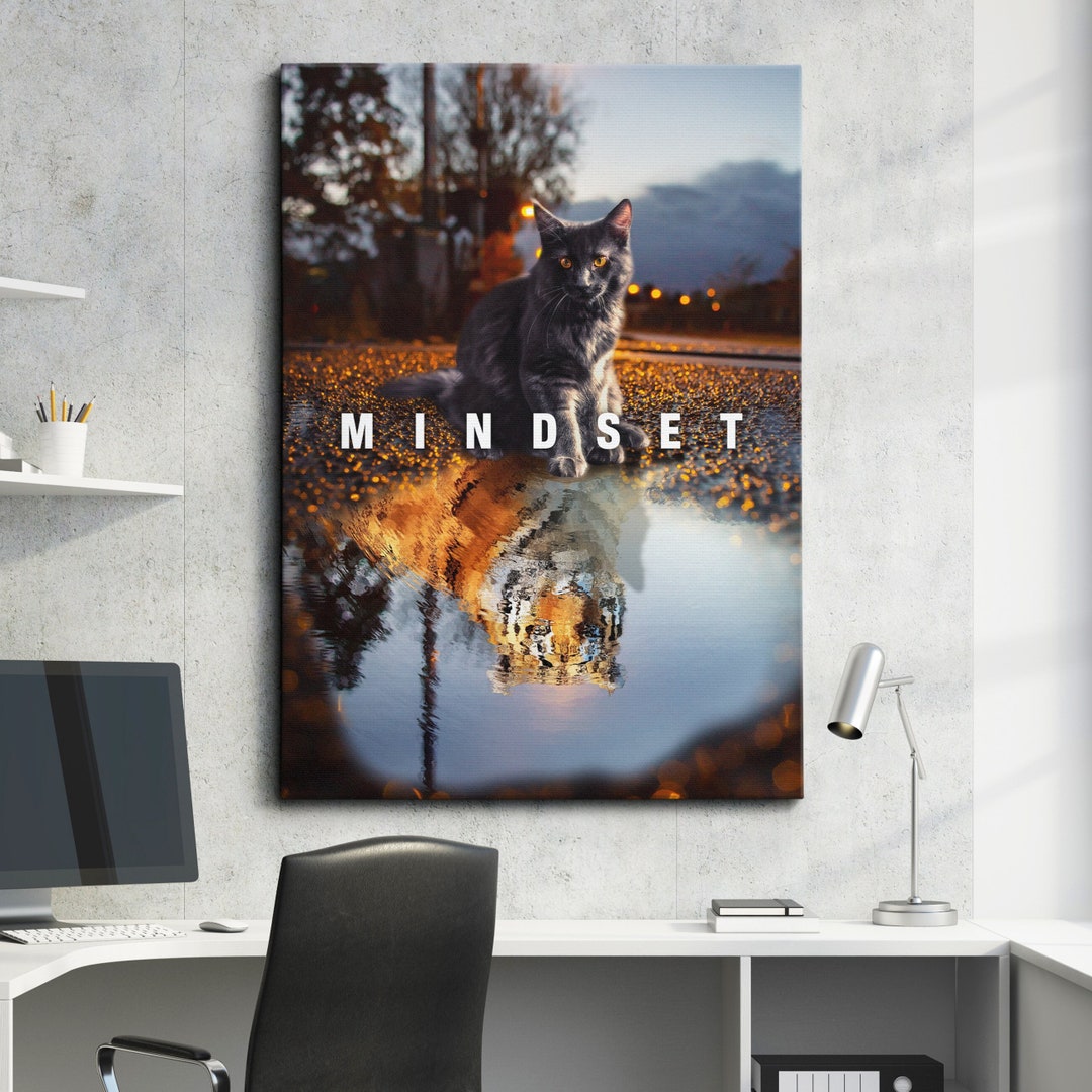 Mindset Cat Tiger Night Street Animal Motivational Inspirational ...