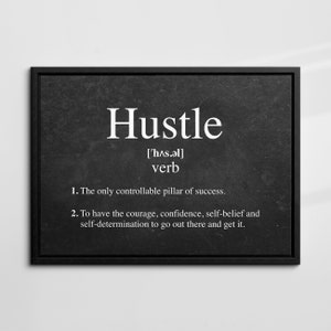 Hustle Definition Quote Entrepreneur Motivational Inspirational, Framed ...