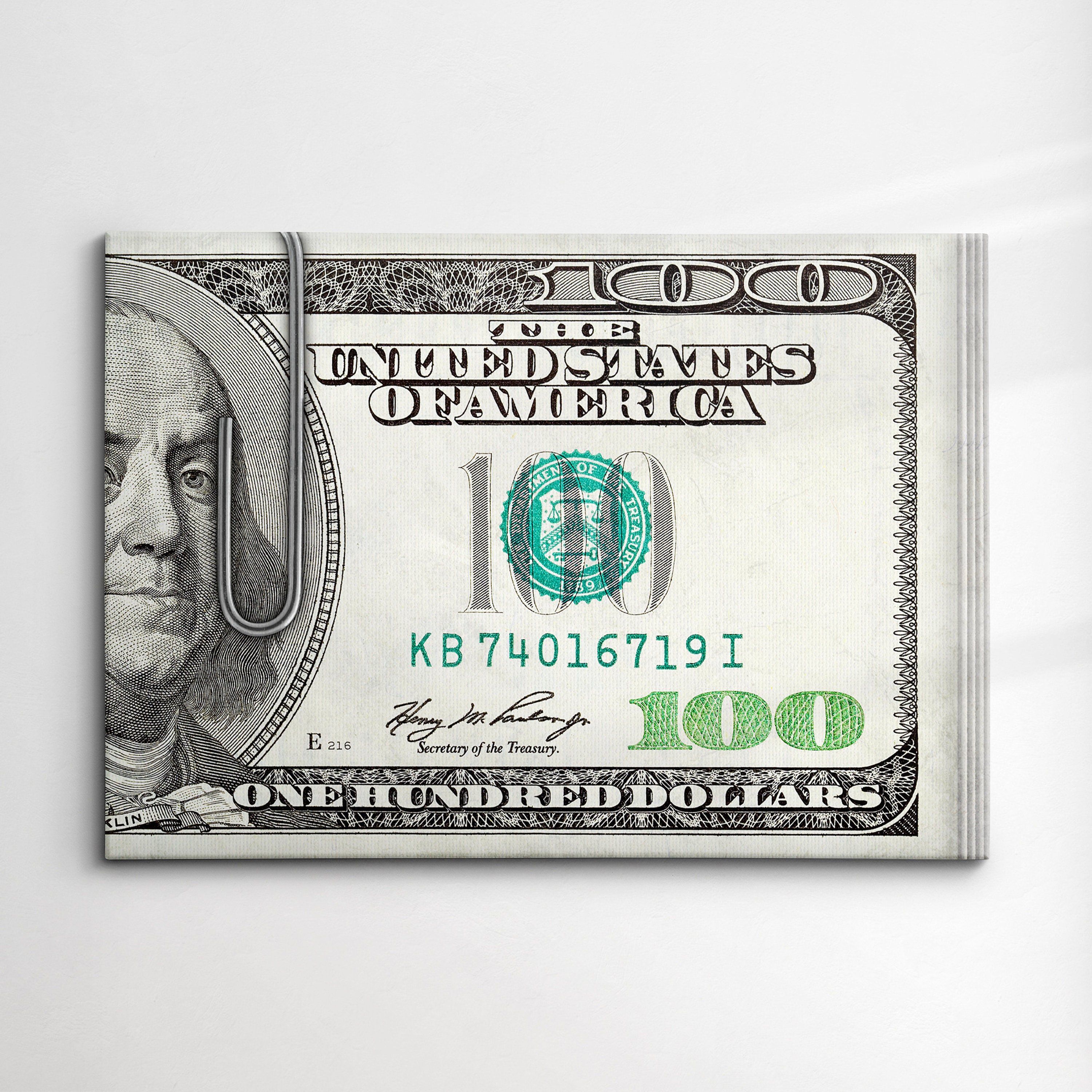 One Hundred Dollar Bill Paper Clip Motivational Inspirational, Framed ...