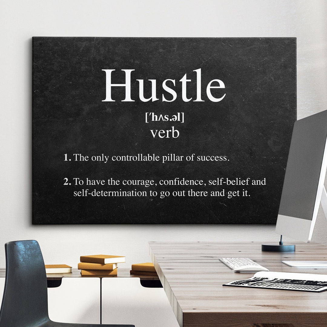 Hustle Definition Quote Entrepreneur Motivational Inspirational, Framed ...
