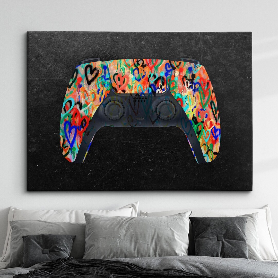 Gaming Controller Graffiti Love Heart Abstract Art Framed - Etsy