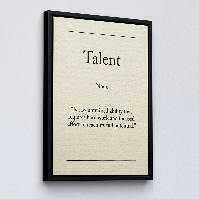 Talent Book Page Definition Quote Motivational Inspirational Framed ...