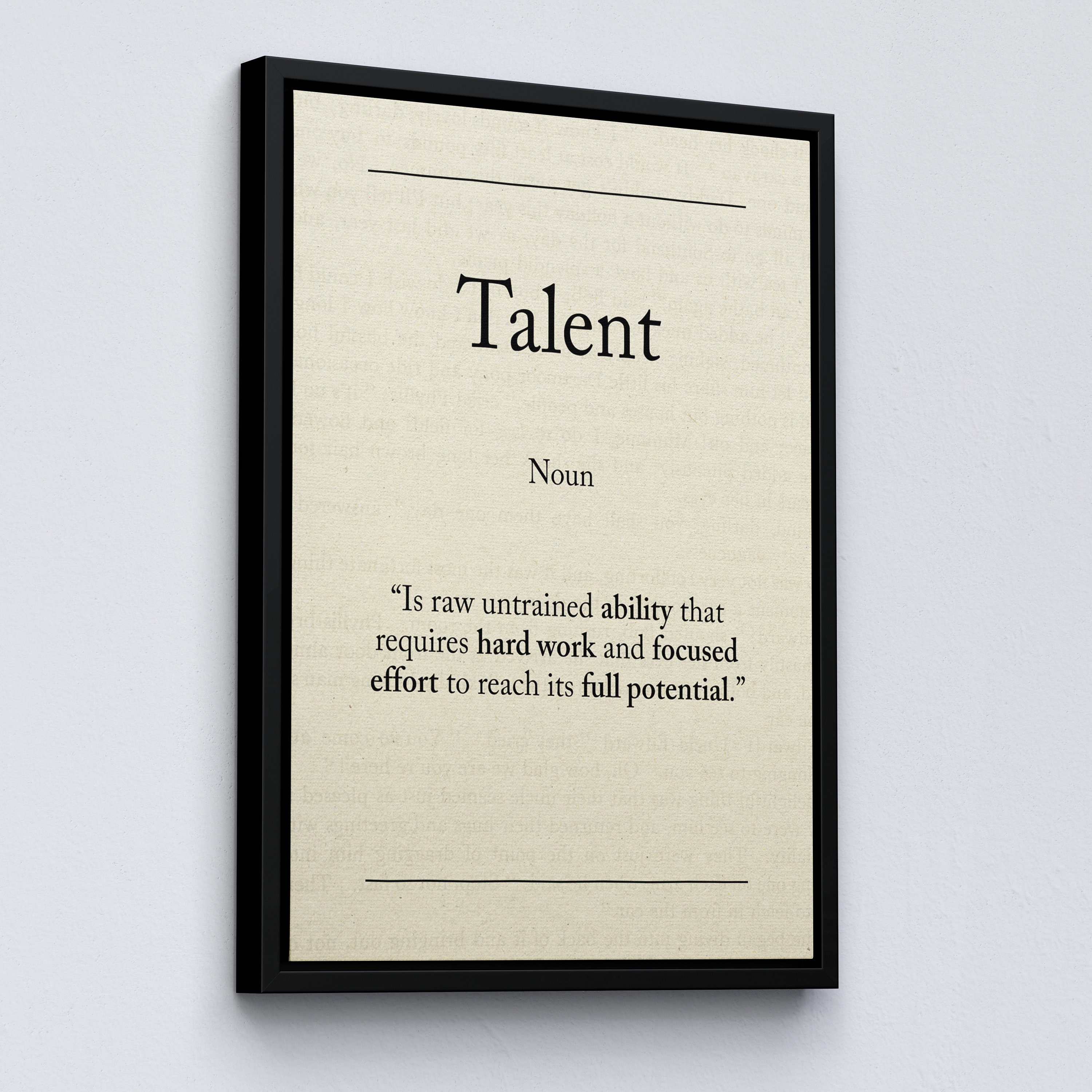 Talent Book Page Definition Quote Motivational Inspirational Framed ...
