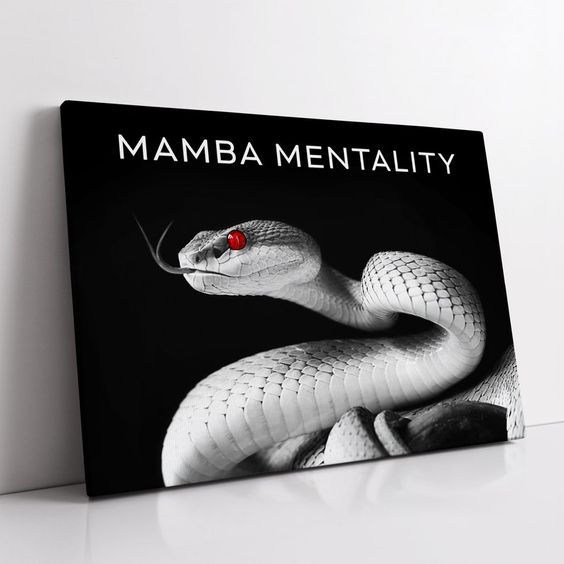 Mamba Mentality Red Eye Snake Motivational Inspirational, Framed Canvas ...