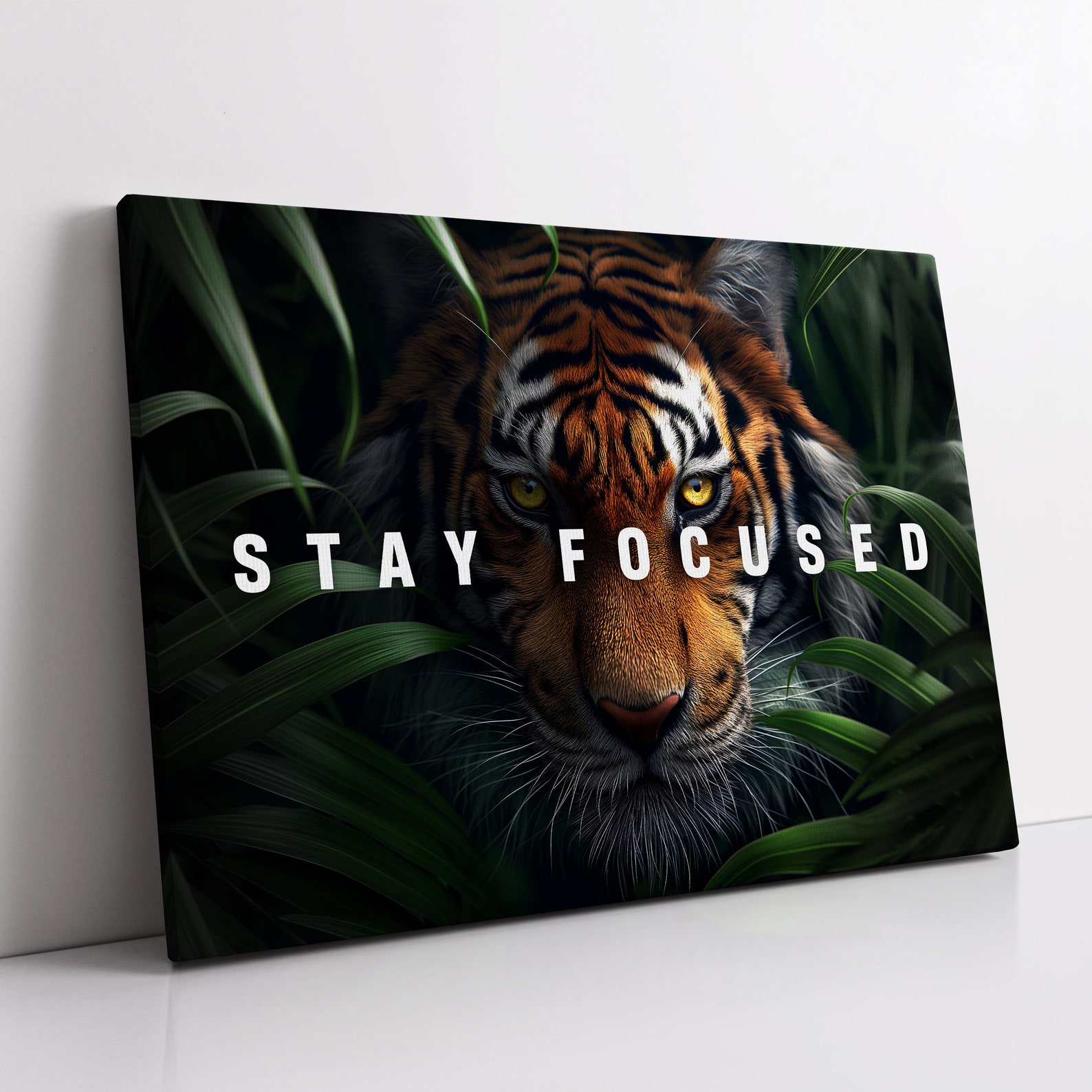 Tiger Stay Focused Quote Animal Motivational Inspirational Framed ...
